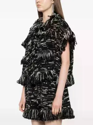 Sacai Fringed-edge Knitted Jacket