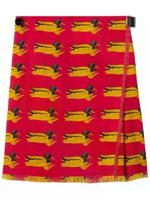 Burberry Wool Miniskirt With Graphic Duck Print