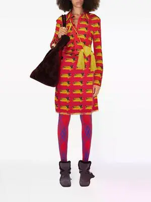 Burberry Wool Miniskirt With Graphic Duck Print