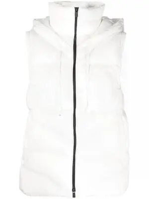 Pinko Padded Detachable-hood Waistcoat - White