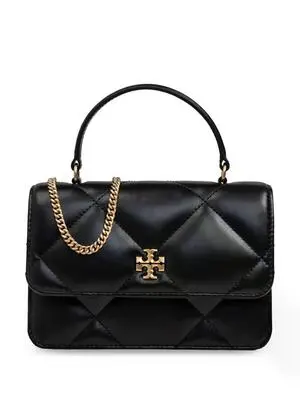 Tory Burch Mini Kira Diamond-quilted Leather Tote Bag - Black