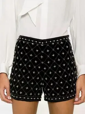 TWINSET Embellished Velvet Shorts