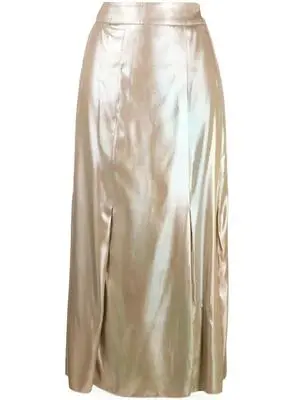 Peserico Laminated Twill Midi Skirt