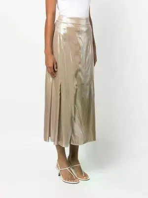 Peserico Laminated Twill Midi Skirt