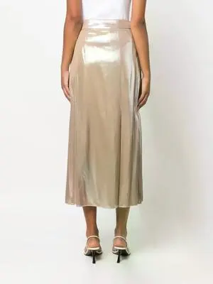 Peserico Laminated Twill Midi Skirt