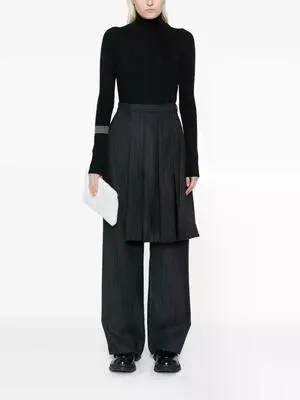 Y’s High-neck Ribbed Knit Top - Black