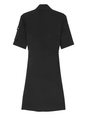 Versace Silk Cargo Shirt Dress - Black