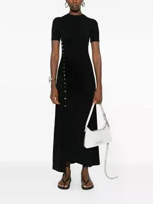 Rabanne Pleated Asymmetrical Hem Dress