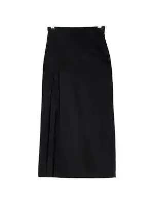 LEMAIRE Lemiare High-waisted Maxi Skirt With Side Slit And Buckle Detail - Black