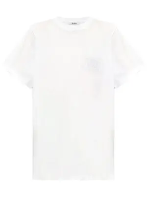 Max Mara Monogram-embroidered Cotton T-shirt - White