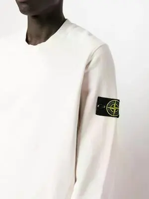 Stone Island Compass-patch Crew-neck Sweatshirt - Neutrals