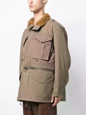Kolor Shearling Collar Drawstring Jacket