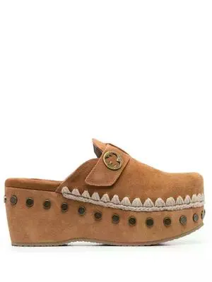 Mou High Heel Clogs With Stud Detailing