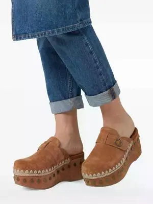 Mou High Heel Clogs With Stud Detailing
