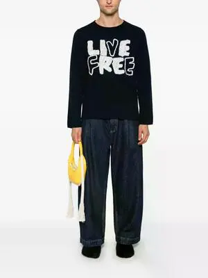 Comme Des Garçons X Fred Perry "live Free" Jumper