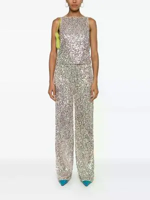 ROTATE BY BIRGER CHRISTENSEN Sequin Embellished Straight-leg Trousers