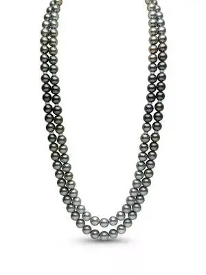 Yoko London 18k White Gold Ombré Tahitian Pearl And Diamond Necklace - Silver
