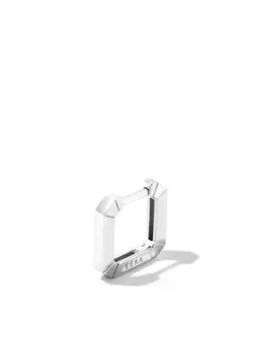 EERA 18kt White Gold Mini Square Hoop Earring - Silver
