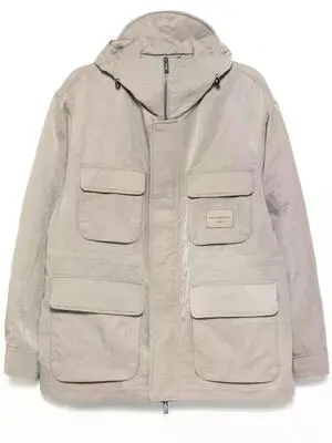 Emporio Armani Logo Patch Utility Jacket - Brown