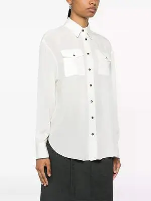 Brunello Cucinelli Silk Shirt With Monili Chain Detail