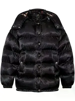Dolce & Gabbana All-over Logo Print Down Jacket - Black