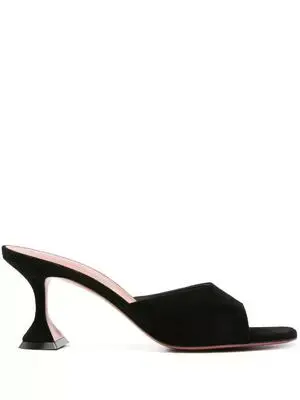 Amina Muaddi Lupita Suede Sandals - Black