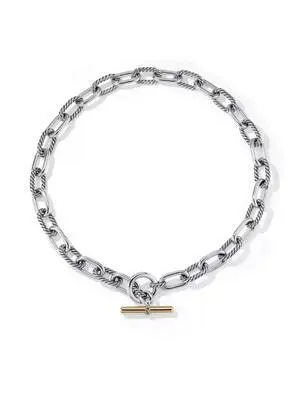 David Yurman 18kt Yellow Gold And Madison Toggle Chain Necklace - Silver