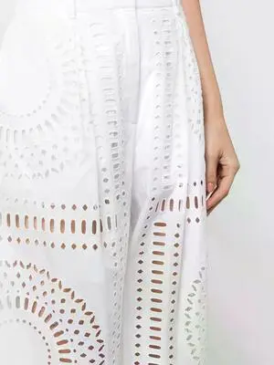 Alberta Ferretti Cut-out Detail High-waisted Trousers - White