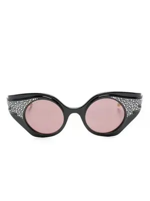 Gucci Crystal-embellished Cat-eye Sunglasses - Black