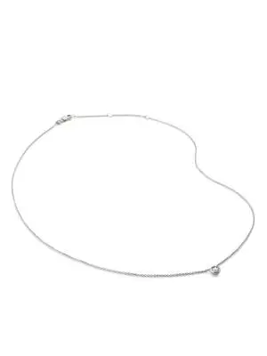 Monica Vinader Essentials Necklace With Diamond Bezel - Silver