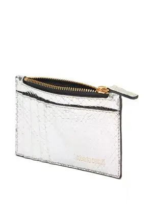 Roberto Cavalli Metallic-leather Card Holder