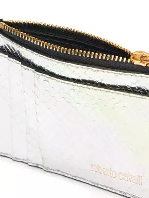 Roberto Cavalli Metallic-leather Card Holder