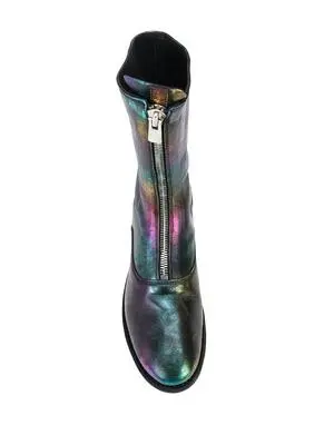Guidi Iridescent Zip-up Ankle Boots