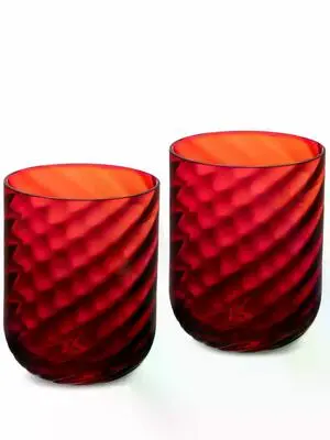 Dolce & Gabbana Hand-blown Murano Water Glasses - Red