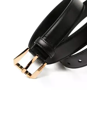Versace Logo-engraved Leather Belt - Black