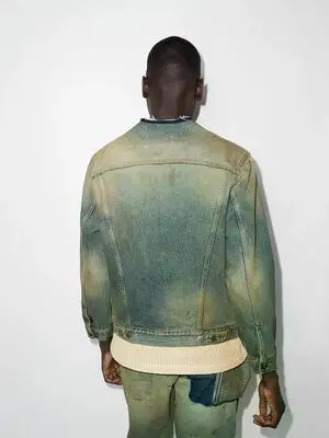 MAISON MARGIELA Raw-cut Collar Denim Jacket - Neutrals