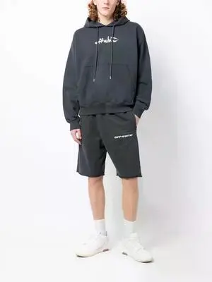 Off-White Arrows Logo Print Cotton Shorts