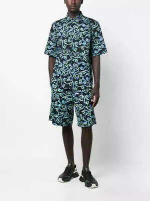 Versace Baroque Print Knee-length Shorts - Black
