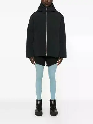 JIL SANDER Padded Zip-up Hooded Jacket - Black