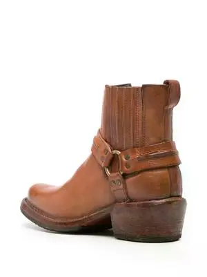 Moma Chain Detail Calf Leather Boots