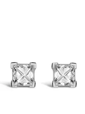 PRAGNELL 18kt White Gold Rockchic Diamond Solitaire Earrings - Silver
