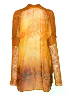 Masnada V-neck Jumper With Tie-dye Pattern - Orange