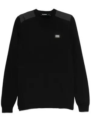 Karl Lagerfeld Logo Plaque Crew Neck Sweater