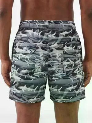 LET'S SWIM Shark Print Swim Shorts