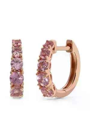 ANITA KO 18k Rose Gold Sapphire Hoop Earrings - Pink