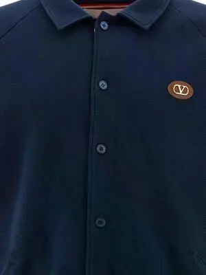 Valentino Garavani Logo Patch Collared Cardigan