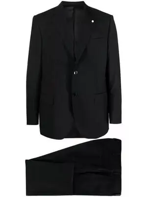 LUIGI BIANCHI MANTOVA Single-breasted Virgin-wool Suit - Black