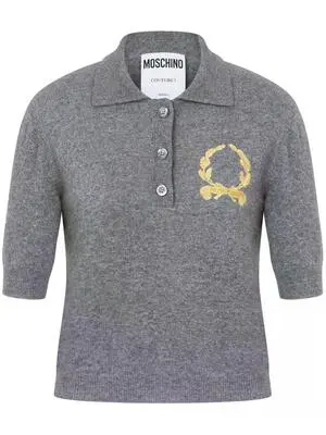 Moschino Embroidered Polo Shirt - Grey