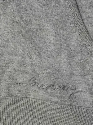 Burberry Embroidered Logo Zip-up Hoodie - Grey