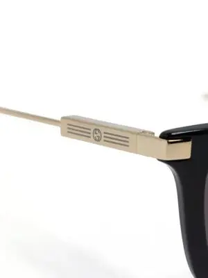 Gucci Interlocking G Rectangle Frame Sunglasses - Black
